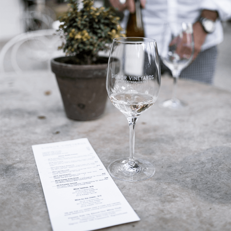 Menu - Signor Vineyards